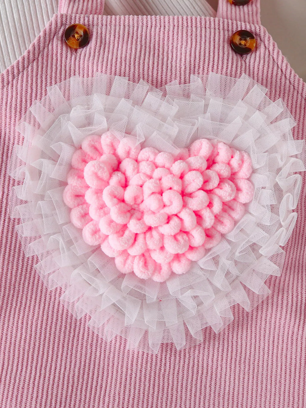 Children's Heart Decor Corduroy Overall Dress & Ribbed Top Set – My Store